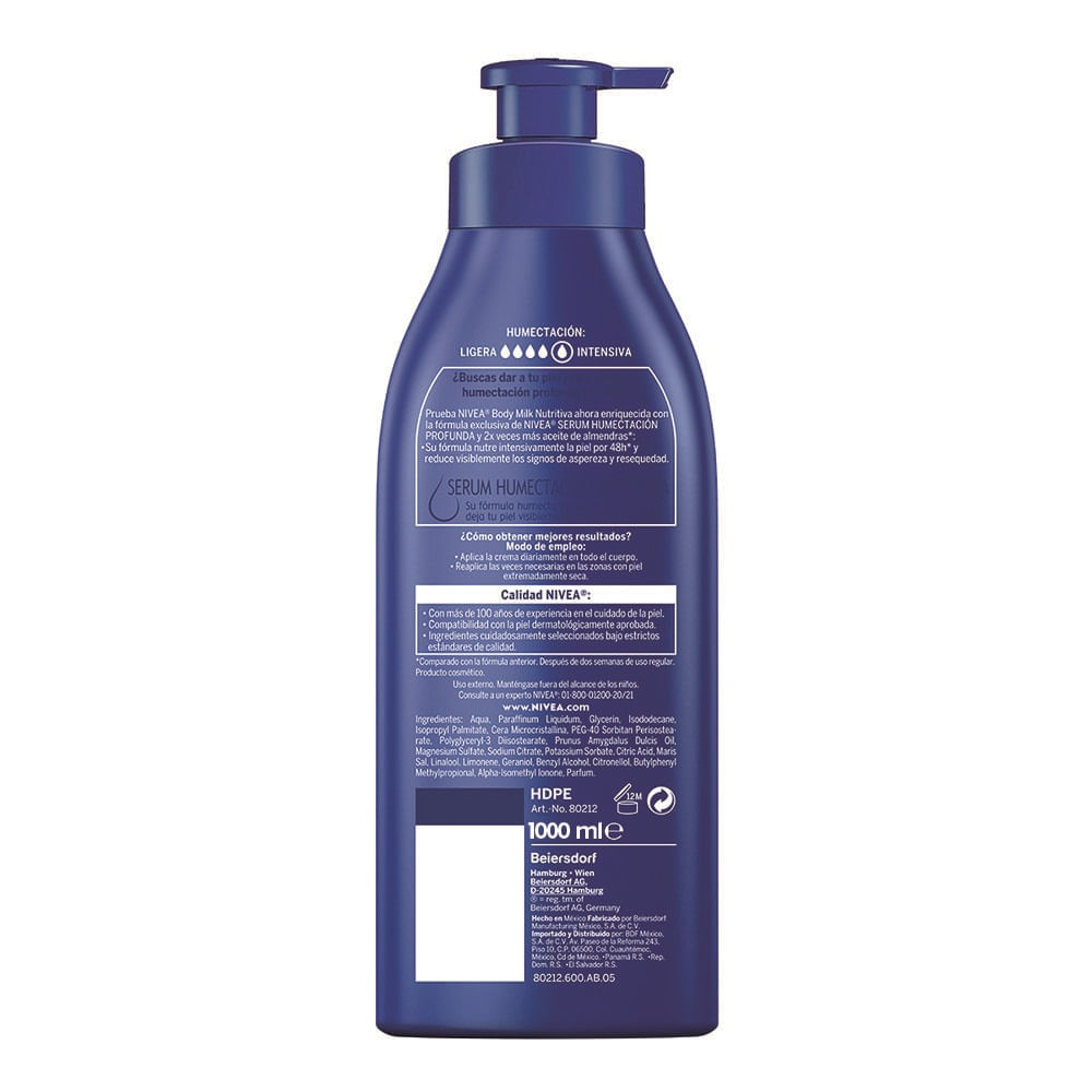 Crema Corporal Nivea Body Milk Nutritiva X 1 Litro - Tienda Coasmedas Crema Corporal Nivea Body Milk Nutritiva X 1 Litro - Tienda Coasmedas